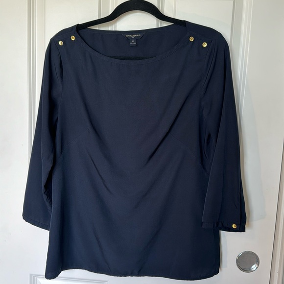 Banana Republic | Tops | Banana Republic Boatneck Top Navy With Gold ...